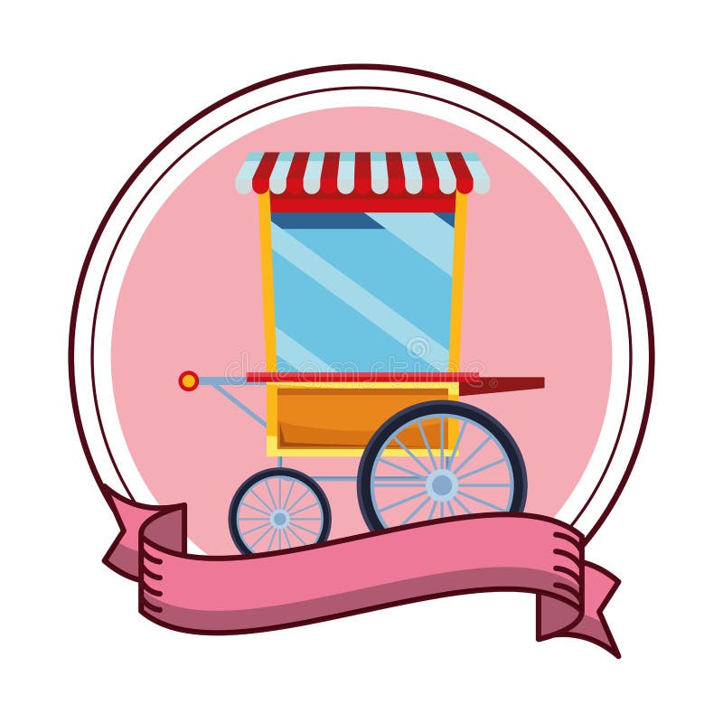 Fair Shop on Pink Background Stock Vector - Illustration of city, ride ...