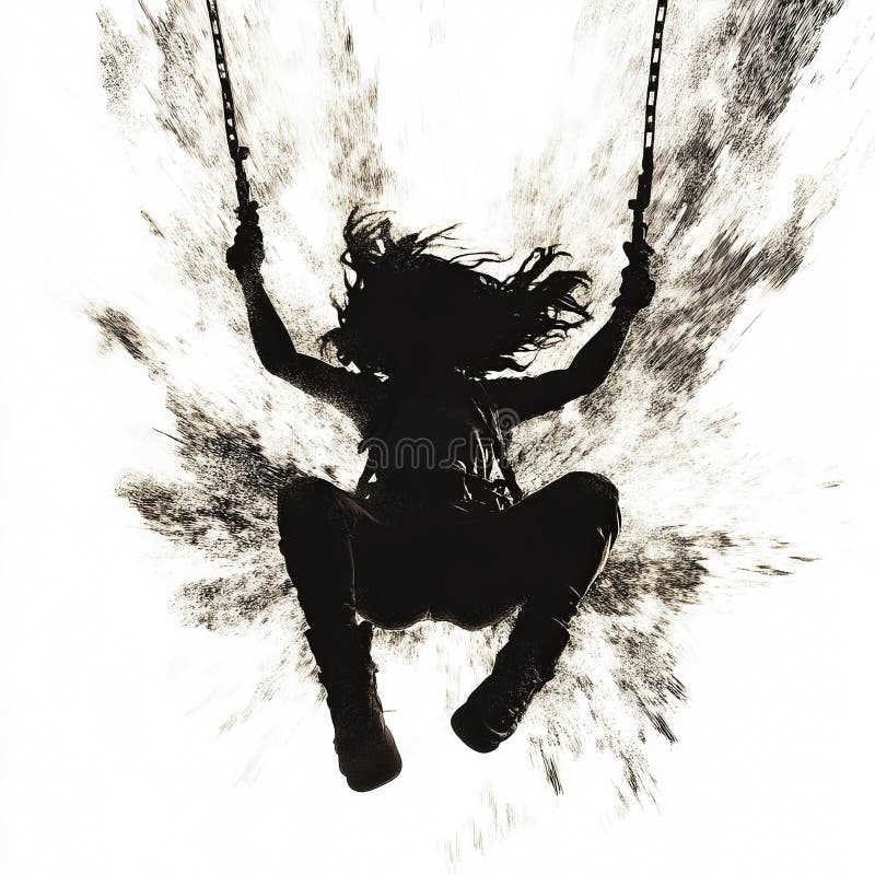 Fair Silhouette , Black and White Illustration Isolated on White ...