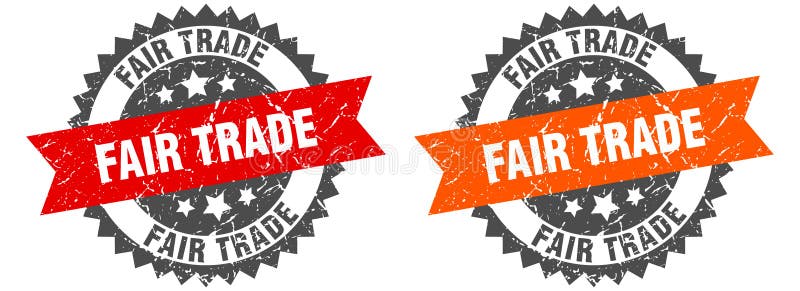 Fair Trade Band Sign. Fair Trade Grunge Stamp Set Stock Vector ...
