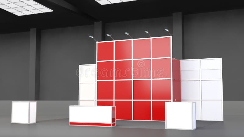 Fair Trade Booth. Mock-up Booth Template. 3D Render Stock Illustration ...
