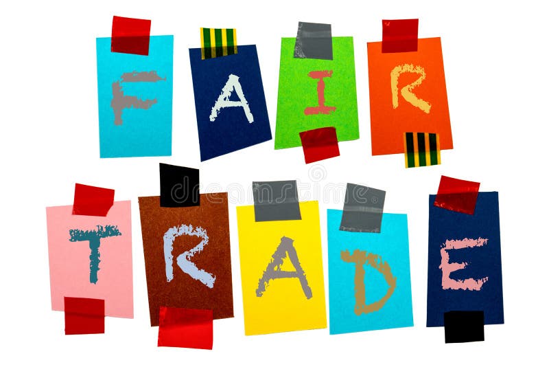 Fair Trade Concept. Colored Pages with Text on a White Background Stock ...