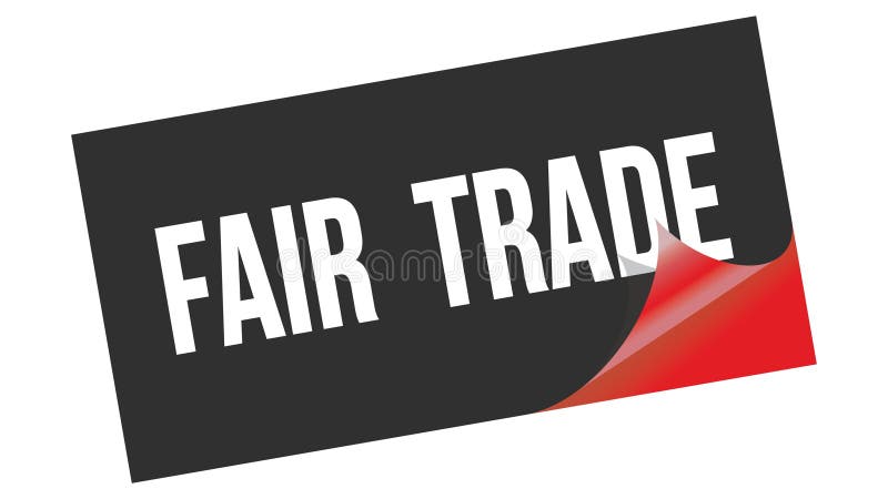 FAIR TRADE Text on Black Red Sticker Stamp Stock Illustration ...