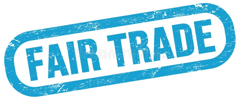 FAIR TRADE, Text Written on Blue Stamp Sign Stock Illustration ...
