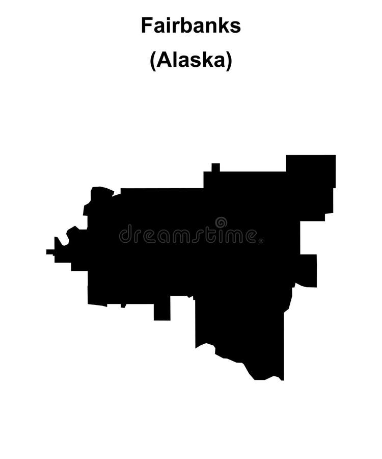 Fairbanks outline map stock vector. Illustration of city - 357146860