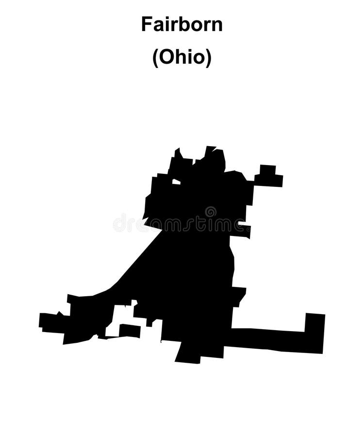 Fairborn outline map stock vector. Illustration of icon - 357491958