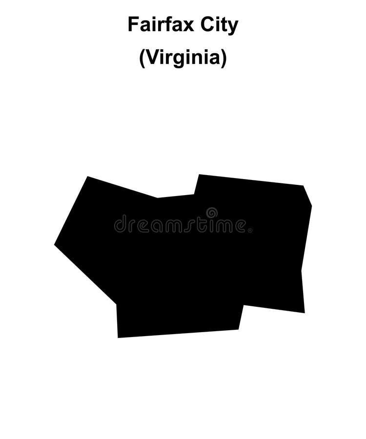 Fairfax City outline map stock vector. Illustration of shape - 361871300