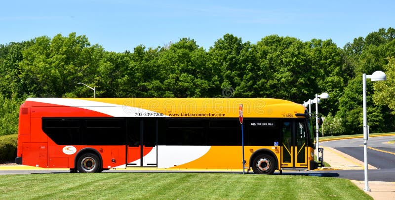 Fairfax Connector Bus, VA editorial stock photo. Image of public ...
