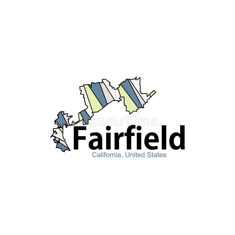 Fairfield California City Map Geometric Modern Logo Stock Vector ...