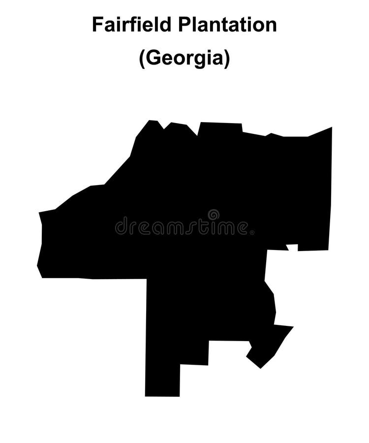 Fairfield Plantation Outline Map Stock Vector - Illustration of atlas ...