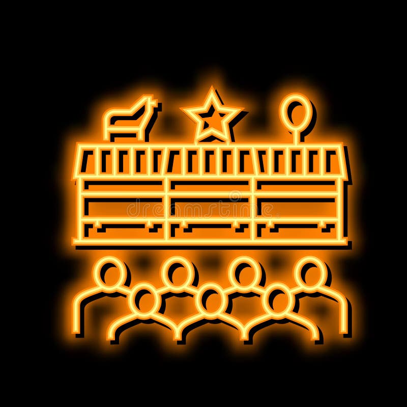 Fairground Amusement Park Neon Glow Icon Illustration Stock Vector ...