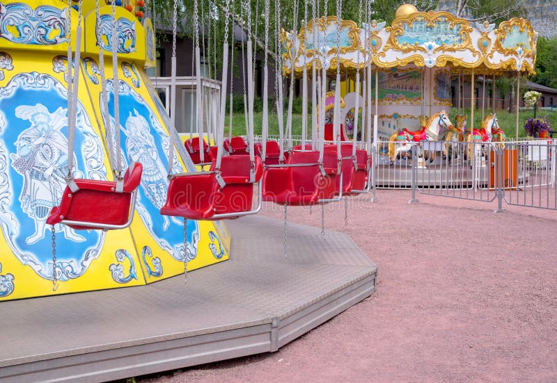 Fairground carousel stock photo. Image of blue, rotation - 56209592