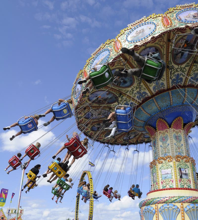 Fairground Carousel Spinning Round Editorial Stock Photo - Image of ...