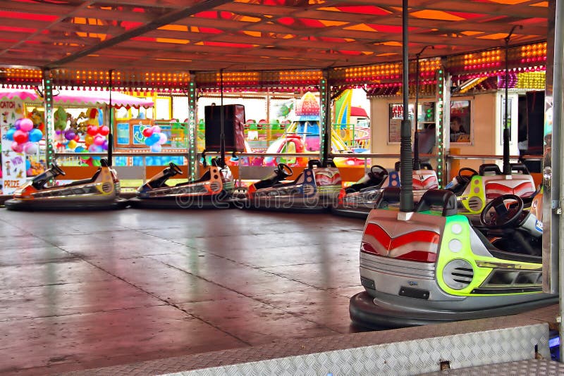 Fairground Dodger Ride stock photo. Image of entertainment - 73596774