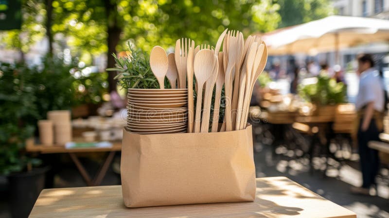 Fairground Food Booth with Environmentally Friendly Packaging Stock ...