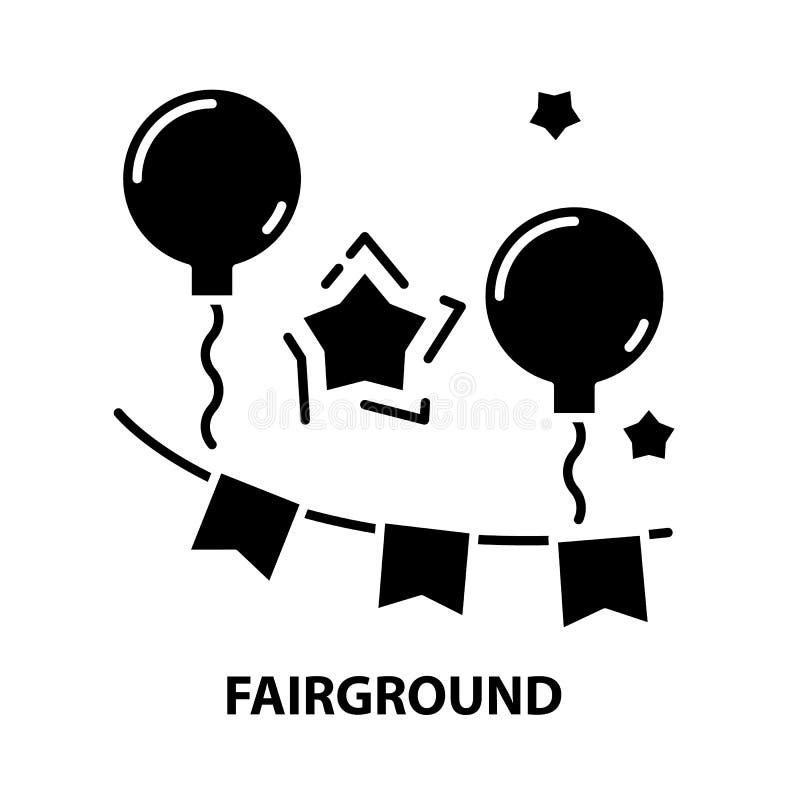 Fairground Icon, Black Vector Sign with Editable Strokes, Concept ...