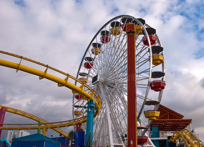Fairground Santa Monica Pier Editorial Stock Image - Image of fair ...
