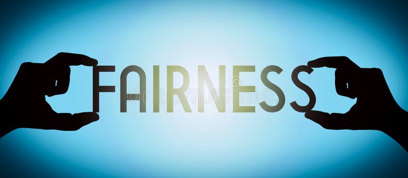 Fairness - Human Hands Holding Black Silhouette Word Stock Illustration ...