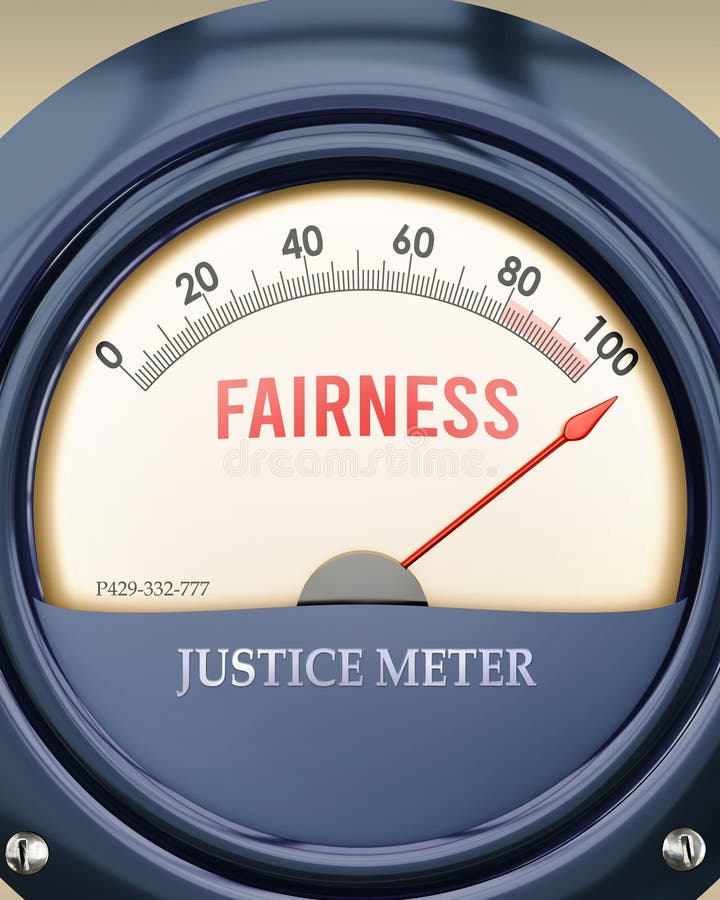 Fairness and Justice Meter that is Hitting a Full Scale, Showing a Very ...