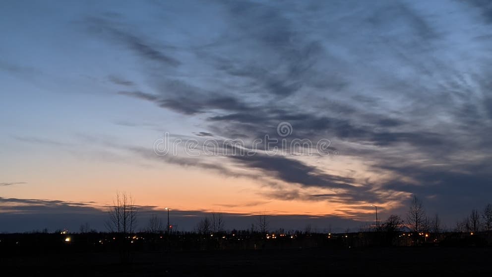 Fairview Anchorage Alaska Sunset Diffused Sunlight Downtown Stock Image ...