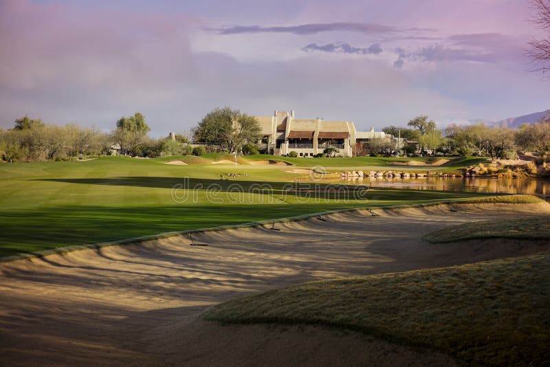 Fairway of Beautiful Arizona Golf Course Mountain Backdrop Stock Image ...