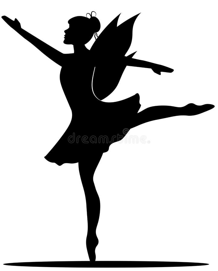 Fairy Ballerina in Ballet Pose Stock Vector - Illustration of tattoo ...