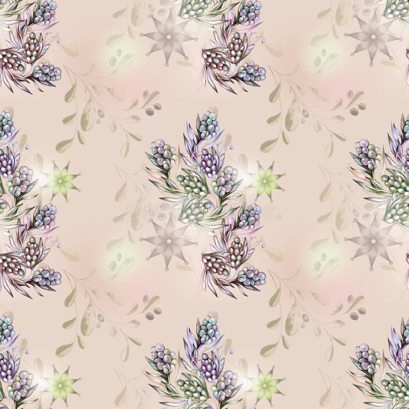 Fairy berry on pattern stock illustration. Illustration of flora - 87967420