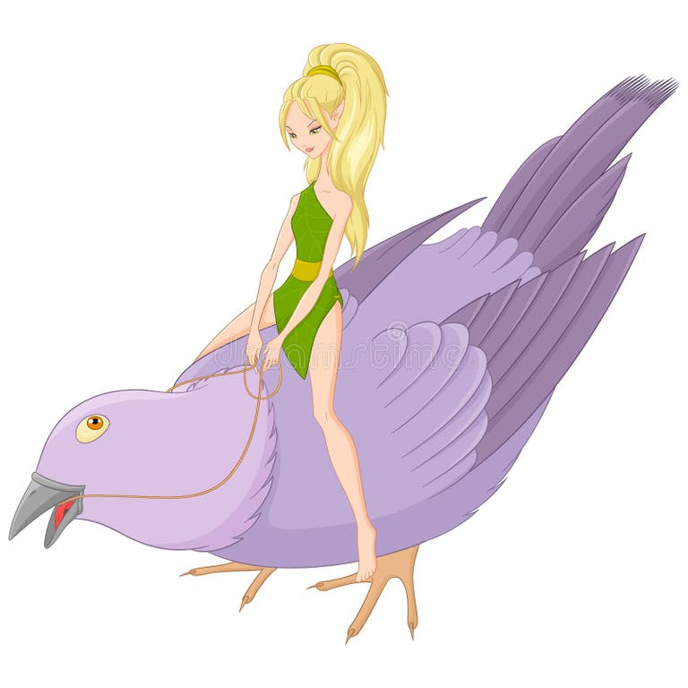 Fairy Riding Bird Stock Illustrations – 121 Fairy Riding Bird Stock ...