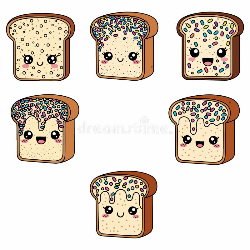 Fairy Bread Kowai Face Vector Bundle. Fairy Bread Kowai Face Vector Art ...