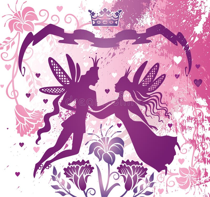 Fairy Couple stock vector. Illustration of colours, flowers - 11605525