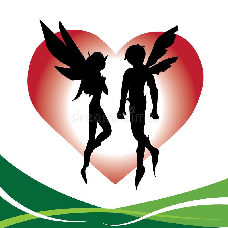 Valentine Fairy Boy stock illustration. Illustration of ribbons - 25850898