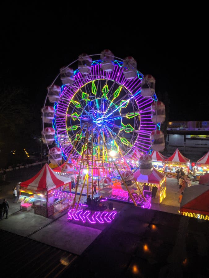 Fairy Fair Ferris Wheel stock photo. Image of night - 295156366