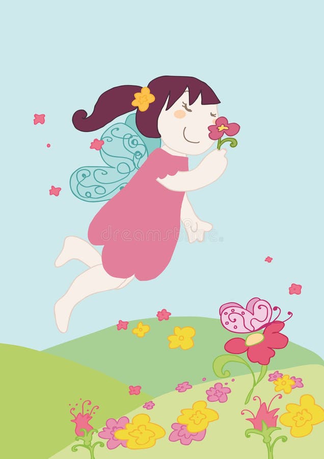 Cherry fairy stock vector. Illustration of lady, colorful - 23851344