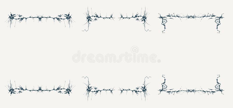 Fairy Gloomy Ornament. Mystical Frame Set. Magic Border. Vector. Stock ...