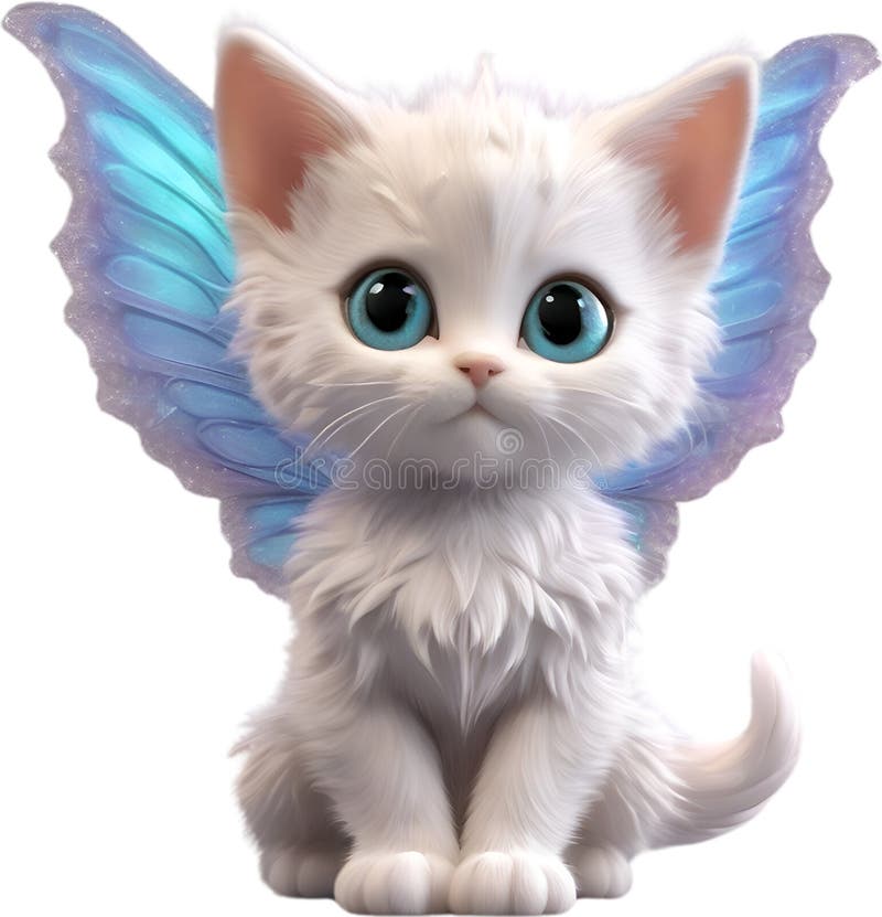 Fairy Kitten with a Magical Wing. AI-Generated. Stock Image ...