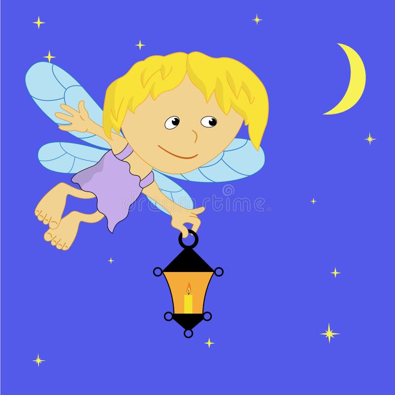 Fairy with a lamp stock vector. Illustration of girl - 29447783