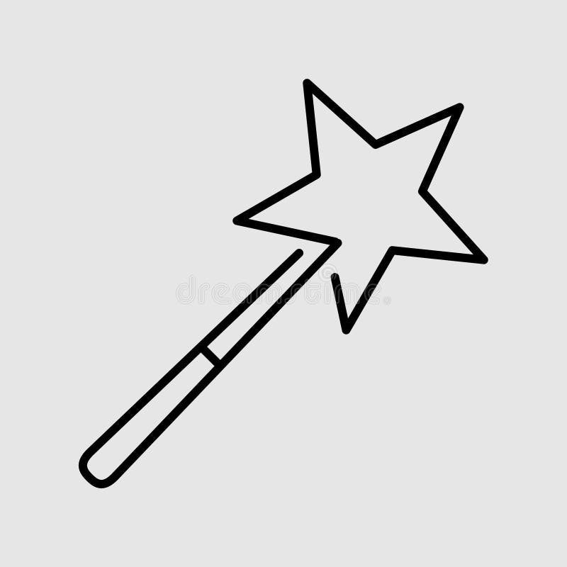 Fairy Magic Wand Happy Birthday Icon Stock Vector - Illustration of ...