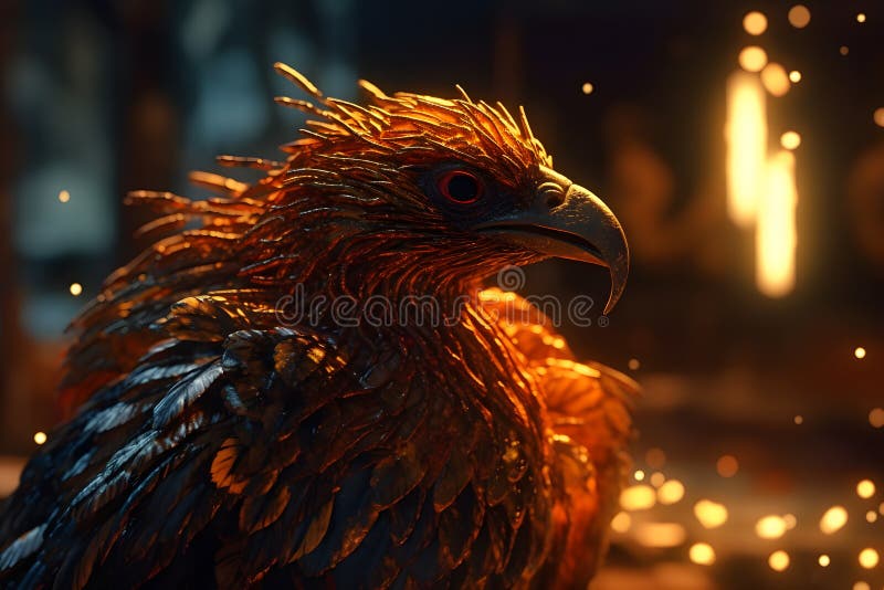 Fairy Phoenix Bird. Neural Network AI Generated Stock Illustration ...