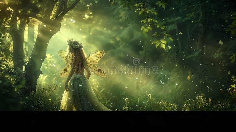 Fairy Queen in a Magical Glade Stock Illustration - Illustration of ...