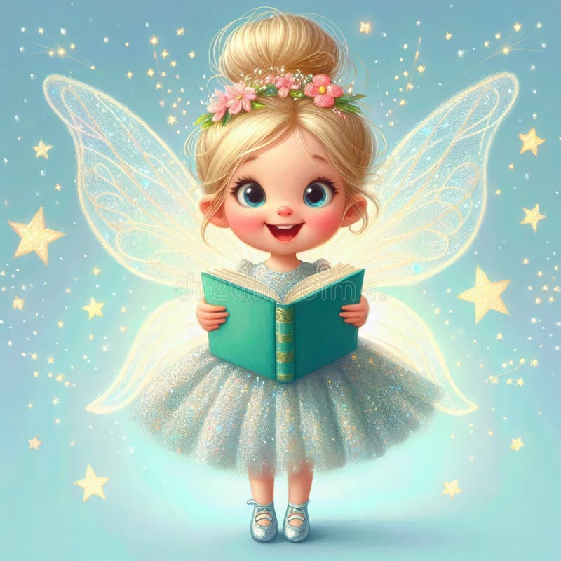 Fairy Reading Magic stock illustration. Illustration of literature ...