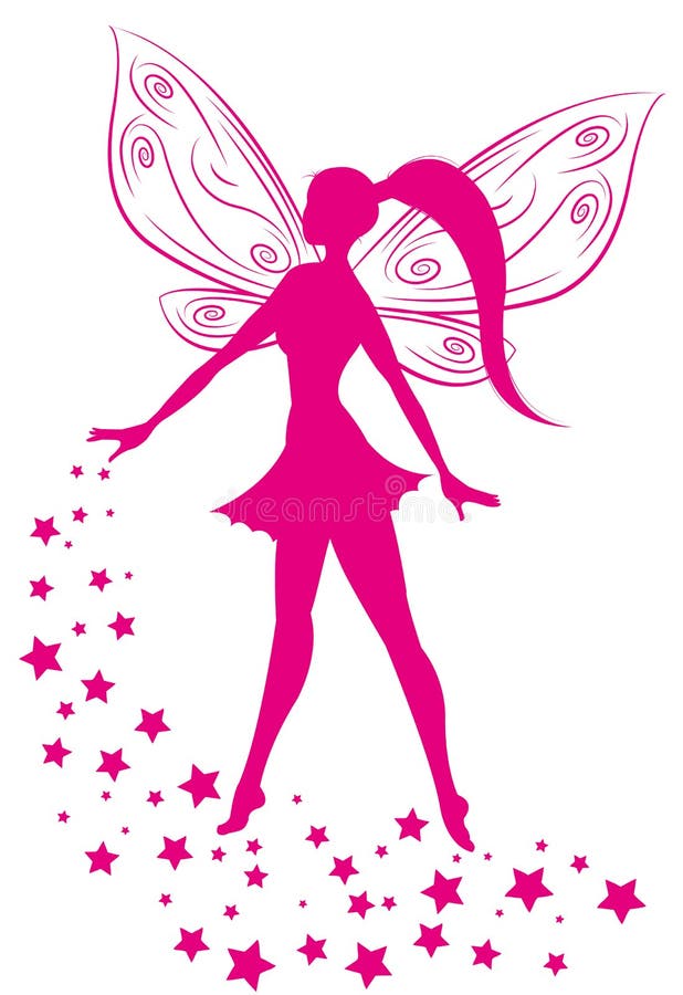 Set of Beautiful Fairy Silhouettes. Stock Vector - Illustration of ...