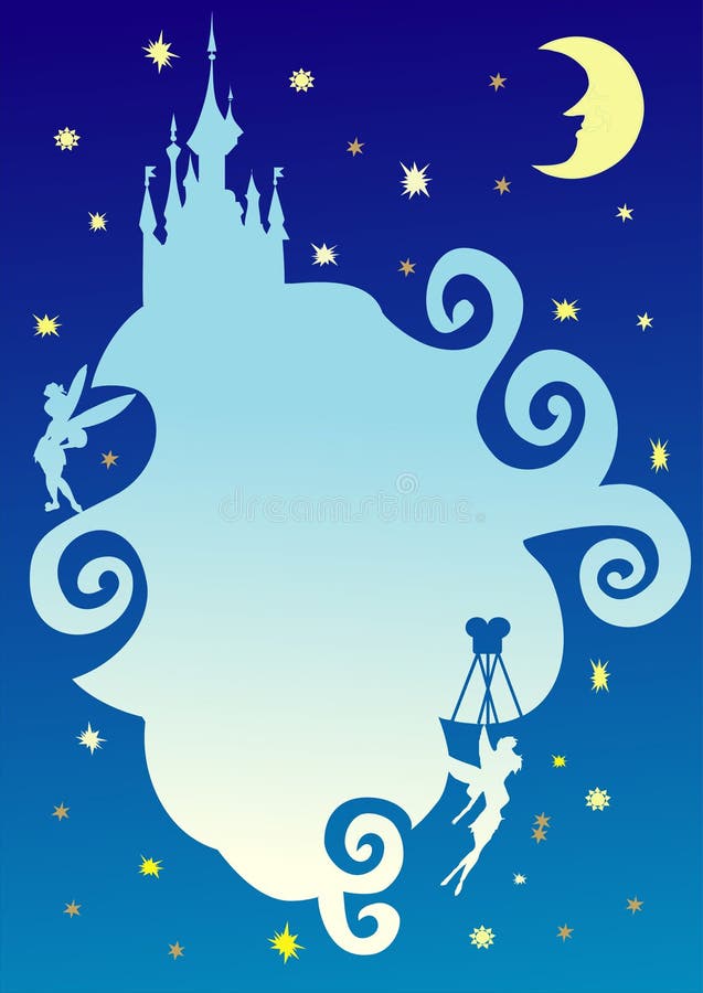Fairy Tale Abstract Night Sky Stock Vector - Illustration of retro ...