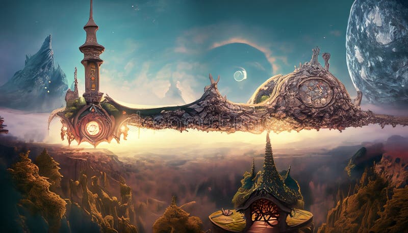 Fairy tale background stock illustration. Illustration of dusk - 302160753