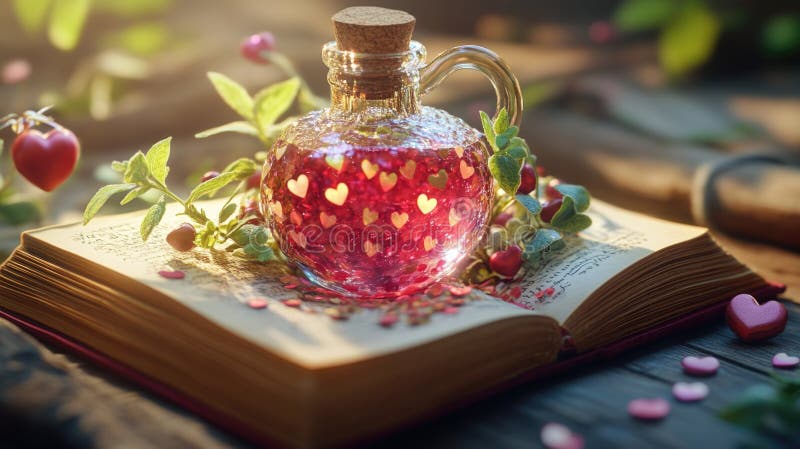 Fairy Tale Book with Magical Potion Stock Image - Image of generated ...