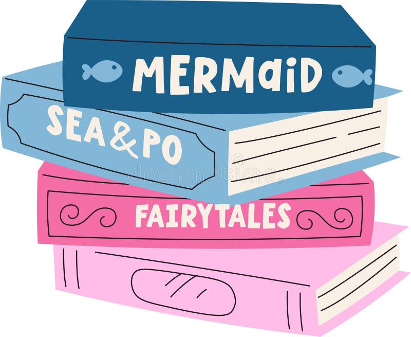Fairy Tale Books Stack stock vector. Illustration of vector - 303663955