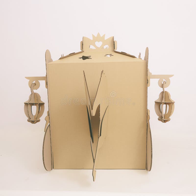 The Fairy Tale Carriage from Cardboad. Retro Filter Stock Photo - Image ...