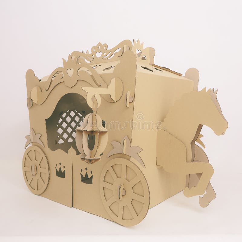 The Fairy Tale Carriage from Cardboad. Retro Filter Stock Image - Image ...