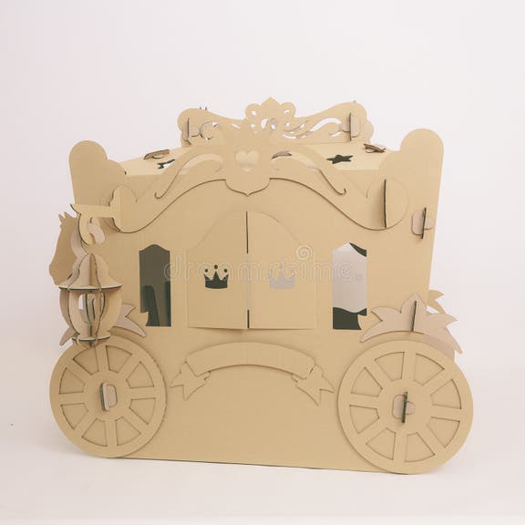The Fairy Tale Carriage from Cardboad. Retro Filter Stock Photo - Image ...