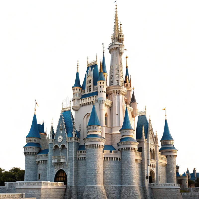 Fairy Tale Castle Isolated on Transparent Background Stock Illustration ...