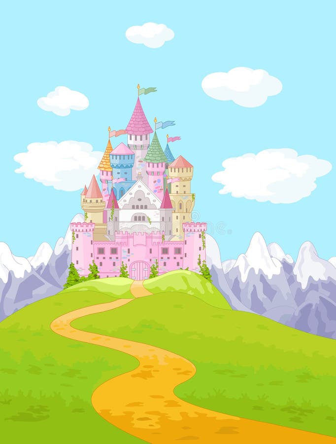 Fairy Tale Castle Landscape Stock Vector - Illustration of magic ...