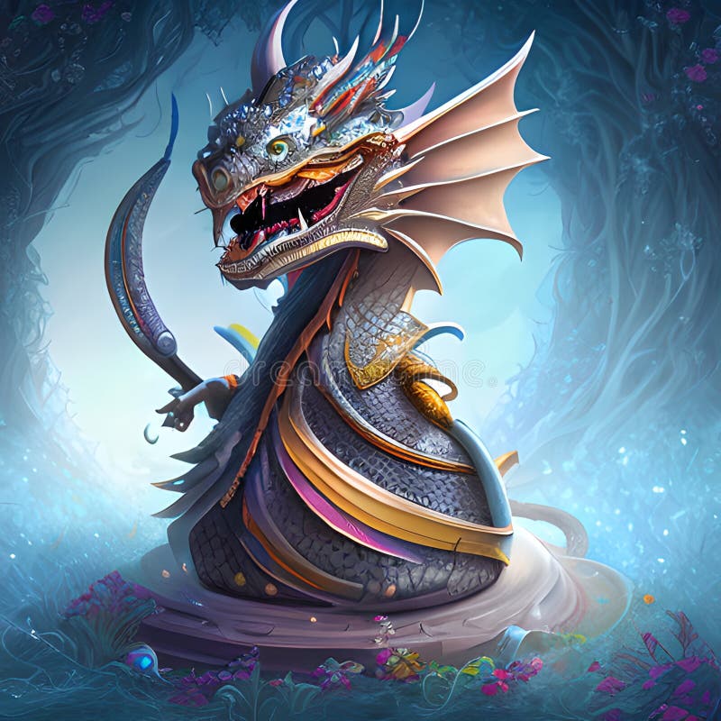 Fairy-tale Dragon, Mythical Monster and Symbol of Evil and Danger Stock ...